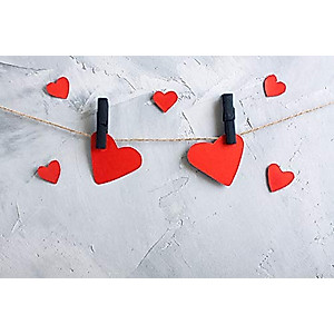 Wooden Clothes Pins, 100pcs 1.3Inch (3.5cm) Black Small Wooden Chip Clips with 33 Feet Jute Twine for Bag Clips Clothespin Bag Clothes Pin Heavy Duty Outdoor(Black)