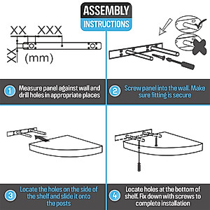 ASAB MDF Floating Corner Shaped Size Wood Wall Shelving Unit-Oak, Standard