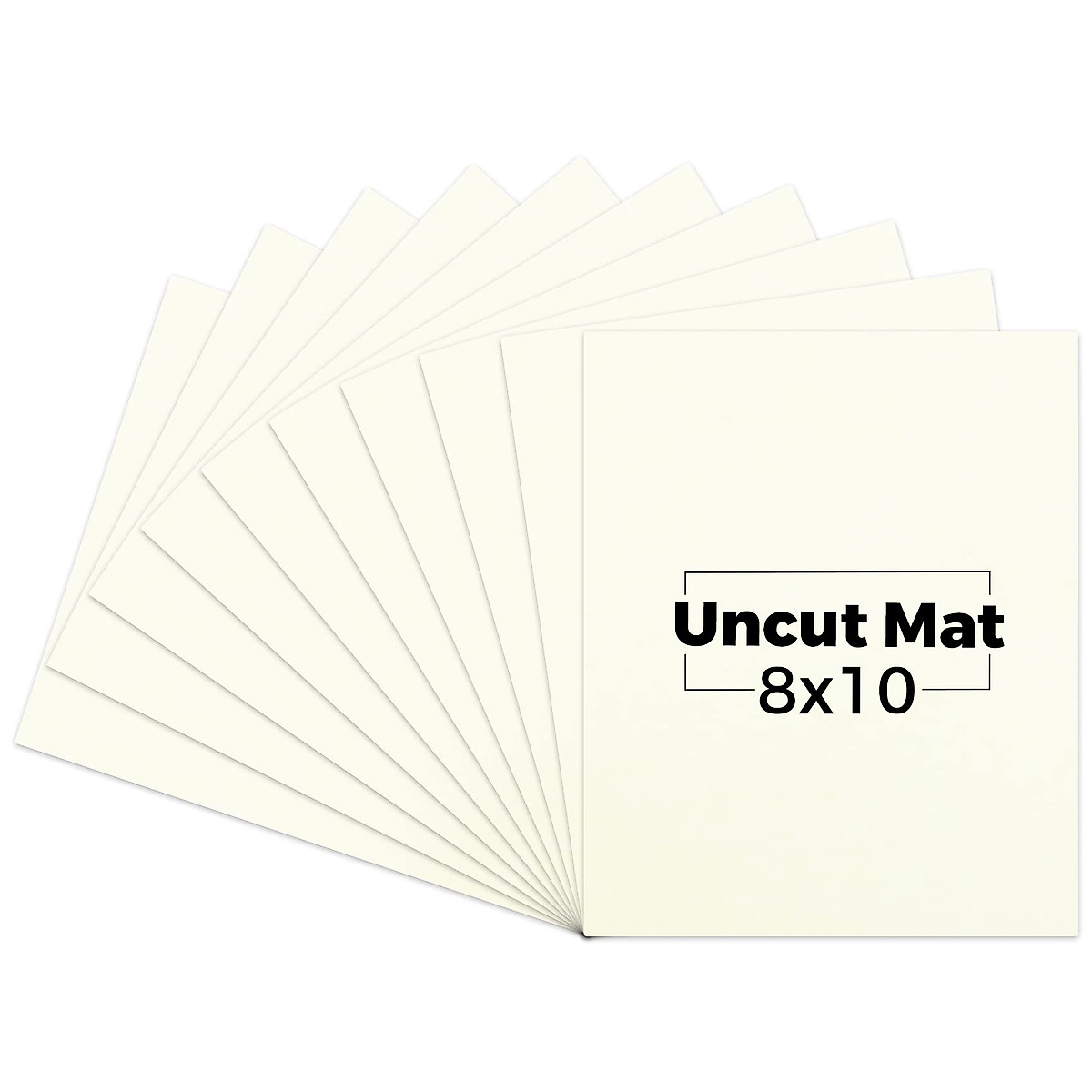 Mat Board Center, 10 Pack 8x10 Picture Backing Boards, Ivory Uncut Matt Boards, Ideal for Pictures/Prints/Frames/Arts