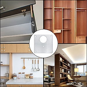 10 Pcs Cabinet Hinge Repair Plates Kits, Kitchen Cupboard Door Hinge Repair Plates, Stainless Steel Hinge Repair Fixing Bracket Plate Kit with Screws/Screwdriver for Kitchen Furniture Cabinet Door