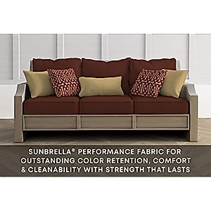 Honeycomb Indoor/Outdoor Sunbrella Dupione Bamboo Lumbar Toss Pillow: Recycled Fiberfill, Weather and Fade Resistant, Comfortable and Stylish Pack of 2 Pillows for Patio Furniture: 21" W x 12" L