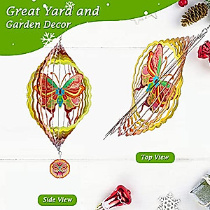 Butterfly Wind Spinners, Butterfly Gifts for Women Mom Grandma Wife, 12inch Large Metal Kinetic Wind Spinner, Hanging Wind Spinners Indoor Outdoor Decoration Decorations Ornaments