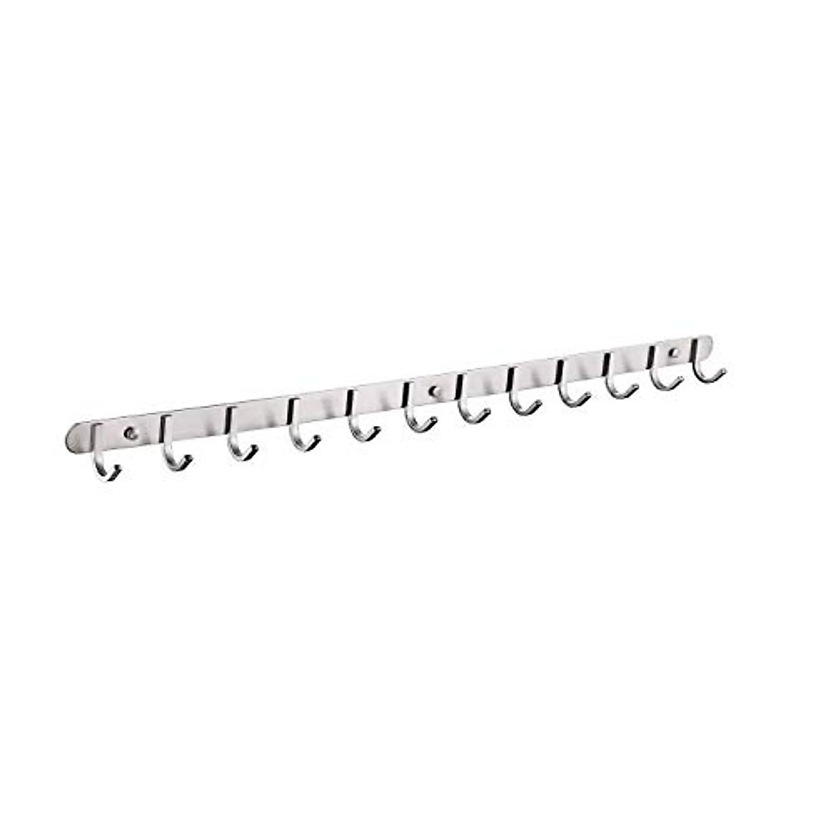 QT Home Decor Hook/Coat Rack with 12 Square Hooks- Modern Wall Mounted - Ultra Durable with Solid Steel Construction, Brushed Stainless Steel Finish, Super Easy Installation, Rust and Water Proof.