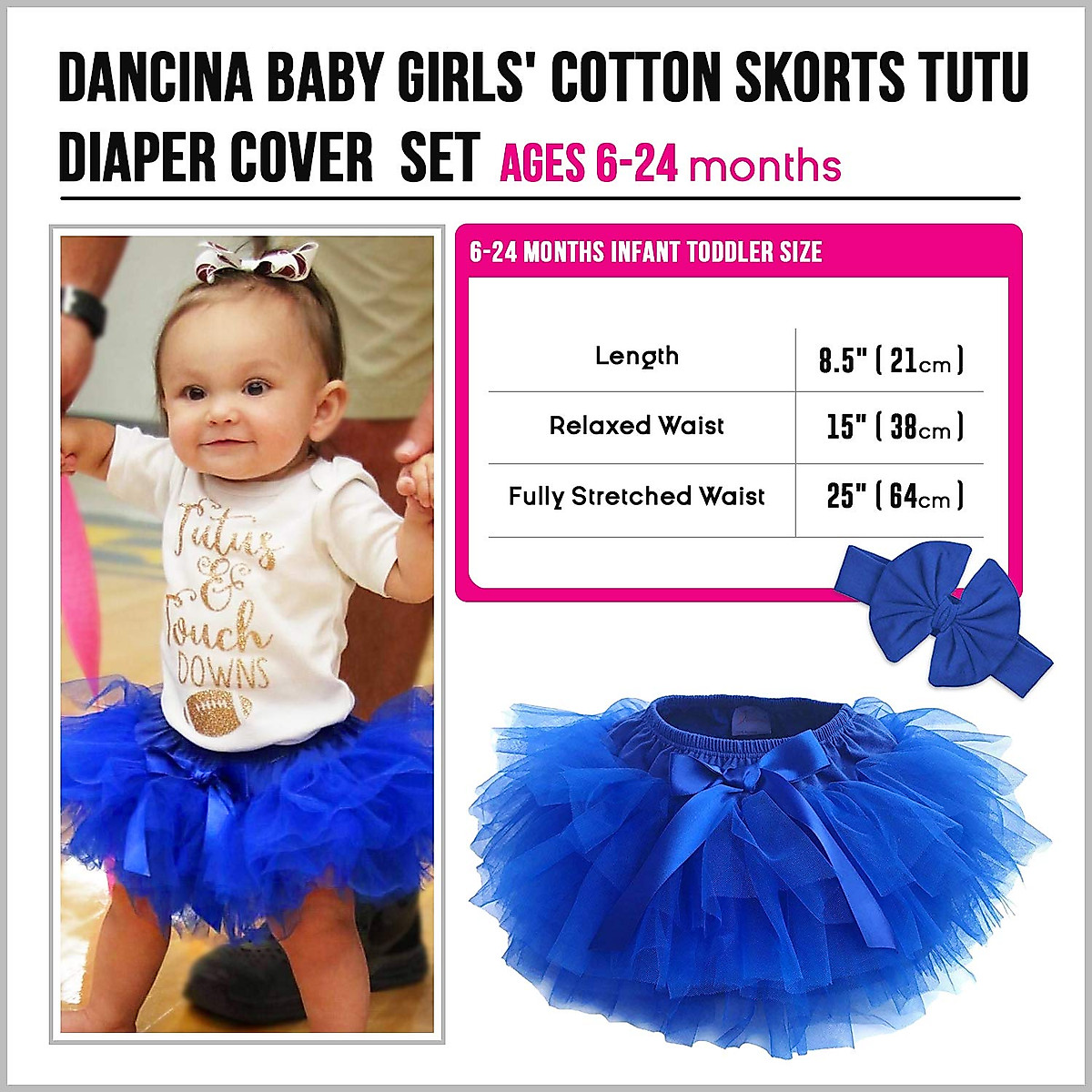 Dancina Baby Bloomer Romper Tutu Skirt Ages 6-24 Months Red