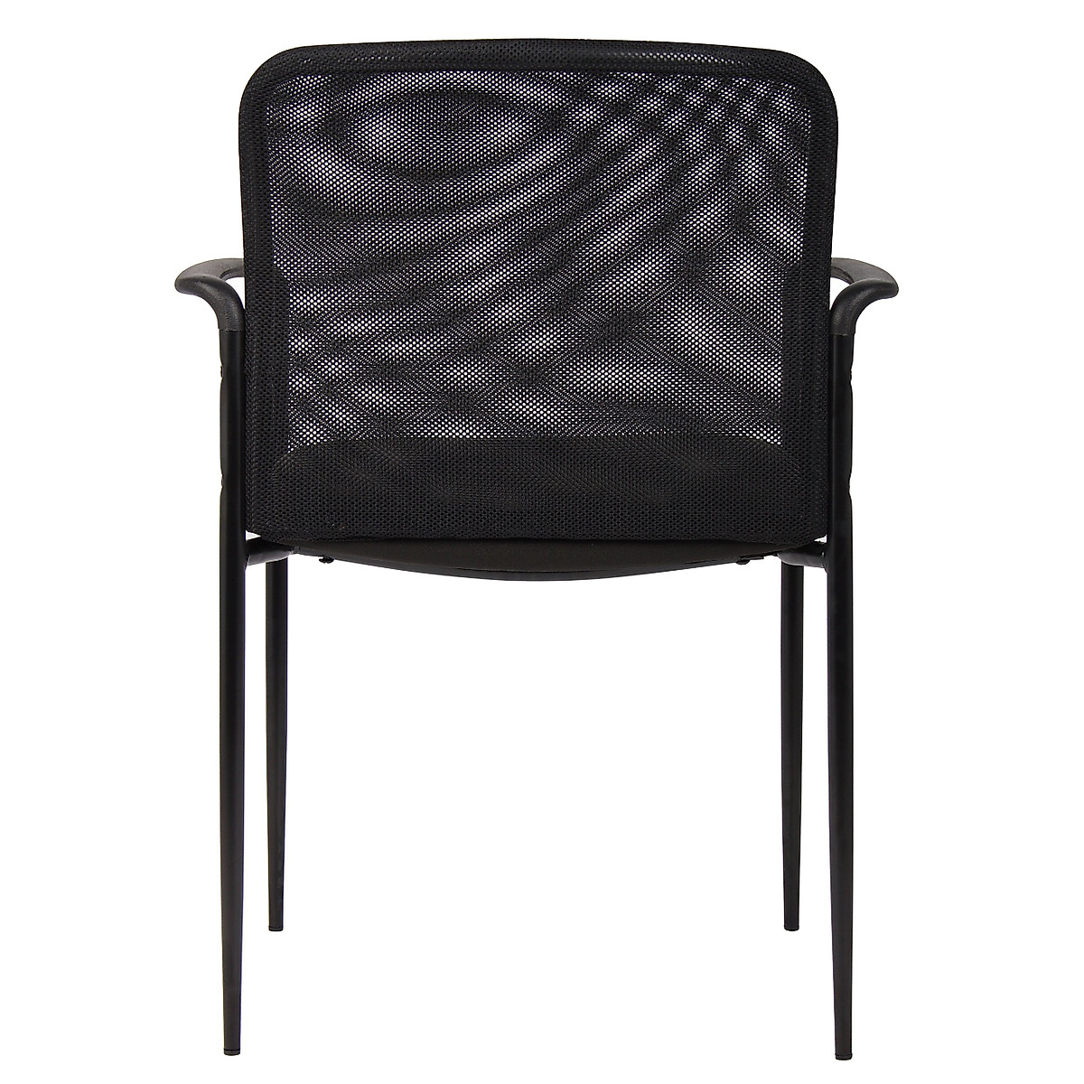 Boss Office Products Stackable Mesh Guest Chair in Black