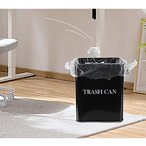 Xbopetda Desk Trash Can, Metal Countertop Trash Can with 20 Garbage Bag, 7.8 L / 2 Gallons Trash Can Dispenser Wastepaper Basker for Office, Small Garbage Can for Bathroom Vanity Coffee Table (Black)