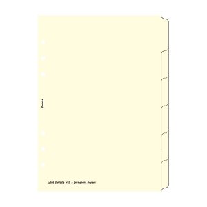 Filofax A5 6 Blank Index Cream (B341680)