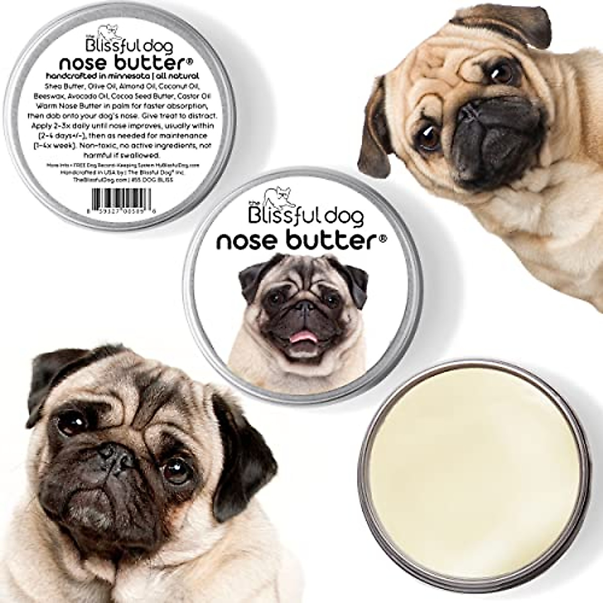 The Blissful Dog Fawn Pug Nose Butter – Dog Nose Butter, 4 Ounce