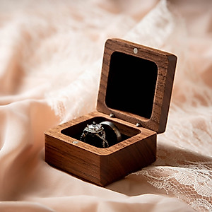 MUUJEE We Do Double Ring Box - Engraved Wooden Ring Case Box for Wedding Ceremony Engagement Proposal, Ring Bearer Gift Ideas (We Do)