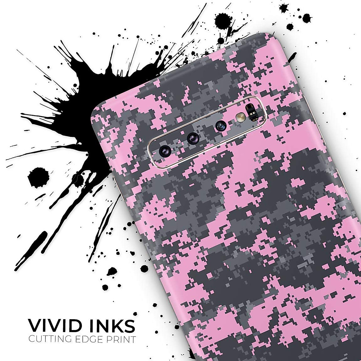 DesignSkinz Light Pink and Gray Digital Camouflage Protective Vinyl Decal Wrap Skin Cover Compatible with The Samsung Galaxy S20 (Screen Trim & Back Glass Skin)