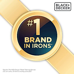 BLACK+DECKER® One Step Steam Iron with EvenSteam Stainless Steel Soleplates and SmartSteam Control, Grey