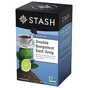 Stash Tea Uplifting Double Bergamot Earl Grey Black Tea - Caffeinated, Non-GMO Project Verified Premium Tea with No Artificial Ingredients, 18 Count (Pack of 6) - 108 Bags Total