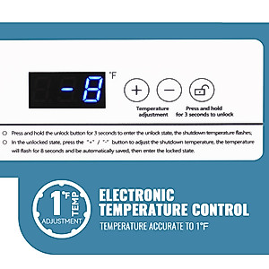 DEMULLER Chest Freezer with Electronic Control 41℉ to -15 ℉Deep Freezer 4.0Cubic Feet Freestanding Small Freezers with 2Removable Stainless Steel Basket Mini Freezer Top Open Door Compact Freezer
