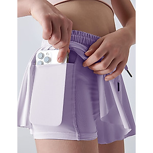 3 Pack Girls Flowy Shorts with Spandex Liner 2-in-1 Youth Butterfly Skirts for Fitness, Running, Sports (Set 4, Youth Medium)