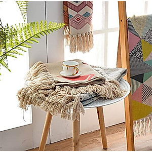 Darhoo Boho Area Rugs,Small Moroccan Cotton Woven Tassel Rugs 2'x3',Tribal Farmhouse Runner Rugs,Washable Throw Rug Runner for Kitchen,Bathroom,Bedroom,Laundry(Yellow & Grey)