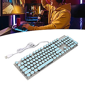 LBEC Blue Switch Mechanical Keyboard, Ergonomic 104 Keys Mechanical Gaming Keyboard Plug and Play Blue Switch for (Blue Switch)