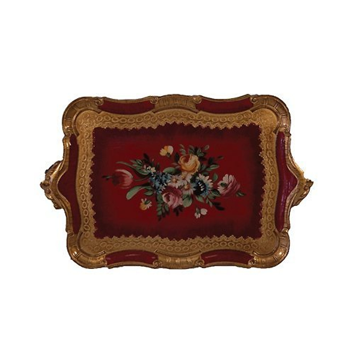 Pescarresi Florentine Tray Wood 21" X 14" hand made and painted in Italy