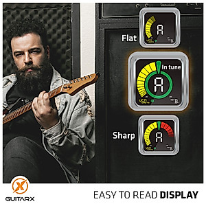 GUITARX X5 - Clip On Tuner for All Instruments - Guitar, Violin, Chromatic, Ukulele, and Bass Tuner Modes - #1 Among Guitar Tuners - Most Advanced High-Sensitivity Sensor in The Market