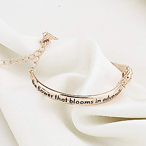 KUIYAI Mulan Jewelry Flower Charm Bracelet The Flower That Blooms in Adversity is The Most Rare and Beautiful of All Princess Bracelet Jewelry (RG Bracelet)