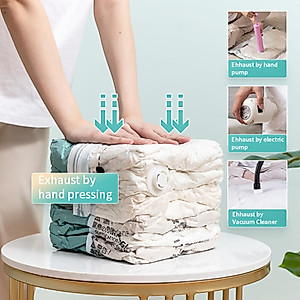 Roqao 5 Pack Cube Vacuum Storage Bags, Large Vacuum Storage Bags, Large Vacuum Seal Bags for Bedding, Blankets, Comforters, Pillows, Space Saver Vacuum Storage Bags, No Pump Storage Bags 20x27x12 Inch