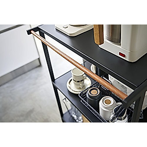 YAMAZAKI Home 3-Tiered Storage Rack-Kitchen Shelf Organizer | Steel | Short | Shelving, Black