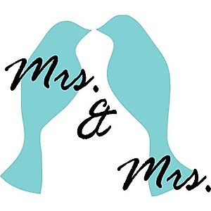 CafePress MRS. AND MRS. BLUE LOVE BIRD LESBIAN WEDDING CARD Ceramic Coffee Mug, Tea Cup 11 oz