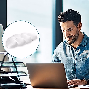 TIESOME Cloud Wrist Rest for Mouse, Memory Foam Wrist Cushion Ergonomic Palm Rest Pain Relief Mouse Wrist Support Pad with Anti-Skid Base for Office School Home Laptop&Computer Mouse(White)