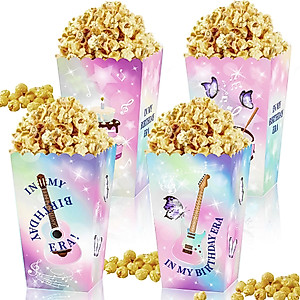 LaVenty 12 PCS Singer Theme Popcorn Boxes Party Party Favor Bags Singer Theme Birthday Party Supplies Kids Candy Treat Bag for Birthday Wedding Bridal Shower