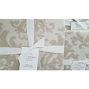 Pottery Barn Jacquard Medallion Duvet Cover King/California King & Two Euro Shams~*Ivory/Flax/Neutral*~