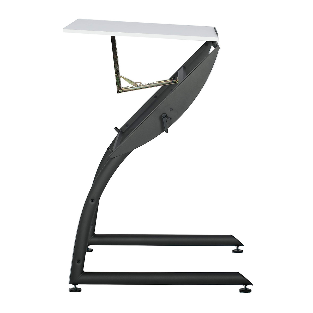 SD STUDIO DESIGNS Triflex Drawing Table, Sit to Stand Up Adjustable Office Home Computer Desk, 35.25" W X 23.5" D, Charcoal Black/White