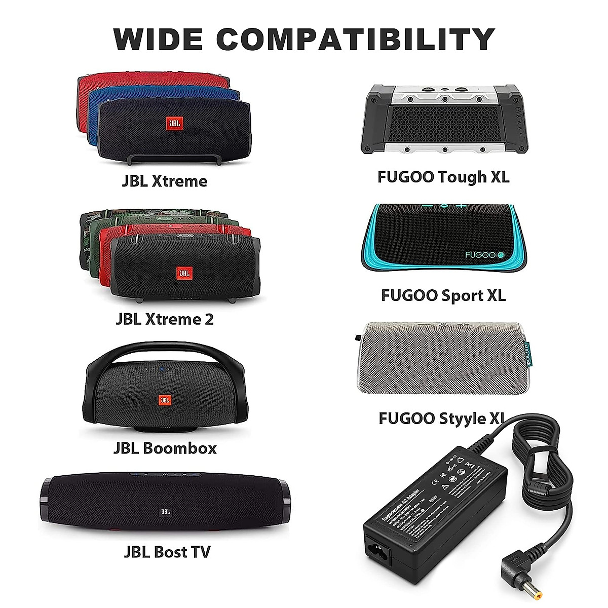 19V AC/DC for JBL Xtreme 2 Charger Compatible with JBL Boombox, Xtreme, Extreme Portable Wireless Bluetooth Waterproof Speaker JBL Speaker Adapter Charger Power Cord