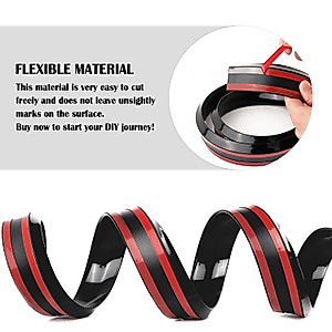 4.9Ft Car Rear Spoiler - 3D Glossy Roof Spoiler Trunk Spoiler Lip Car Exterior Accessories - Punch-Free Installation - Universal Side Skirt Tail Fin Spoilers for Cars Trucks SUVs (Black)