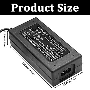 maierke 42V 2A Charger 1 Prong Smart for 36V Electric Bike Scooter Lithium Battery,Universal 36V Lithium Battery Chargers with 2 Plugs in 1 Connector (5.5mm 1-Prong DC Plug and 8mm 3-Prong) M-K1-060