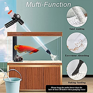 Hachtecpet Aquarium Gravel Vacuum Cleaner: Quick Fish Tank Siphon Cleaning with Algae Scrapers Air-Pressing Button Water Changer kit for Water Changing | Sand Cleaner
