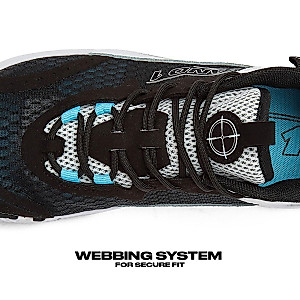 AND1 Scope Basketball Shoes for Women and Men, High Top Men’s Basketball Shoes - Womens Basketball Sneakers - Black/White/Light Blue, 11.5 Medium