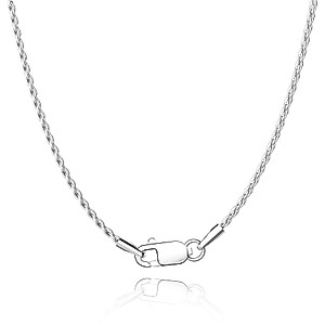 Jewlpire Diamond Cut 925 Sterling Silver Chain Rope Chain Italian Silver Necklace Chain for Women Men Super Shiny Durable 1.35mm Size 18 Inch