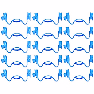 EXCEART 20pcs C Shape Cheek Retractor Autoclavable Dental Mouth Opener for Mouthguard Speak Out Challenge (Blue)