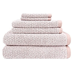 Everplush Diamond Jacquard Bath Sheet 6 PC Set Rose -2 Bath Sheet, 2 Hand Towel, 2 Wash Cloth