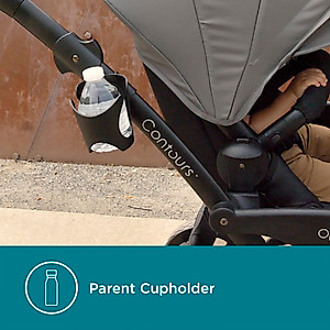 Contours Options V2 Lightweight Inline Tandem Double Stroller with Reversible Seats, Infant and Toddler Stroller, Twin Stroller – Greige (Greige)