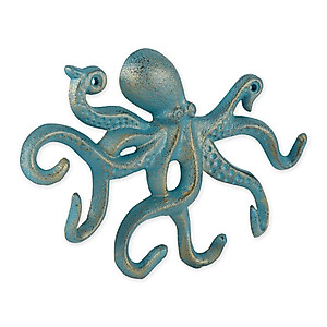 DII Decorative Cast Iron Wall Hook Collection, Octopus