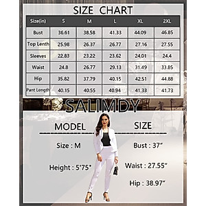 Salimdy Sexy 2 Piece Outfits for Women Long Sleeve Solid Blazer with Pants Casual Elegant Business Suit Sets Black M