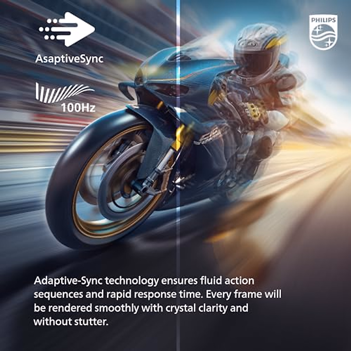 Philips 22 inch Class Thin Full HD (1920 x 1080) Monitor, 100Hz Refresh Rate, VESA, HDMI x1, VGA x1, LowBlue Mode, Adaptive Sync, 4 Year Advance Replacement Warranty, 221V8LB