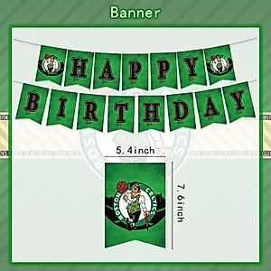 Boston Celtics Basketball Birthday Party Decorations Basketball Sports Birthday Party Favors Jayson Tatum Party Supplies includes Banner Balloons Cupcakes Cake Topper for Boys