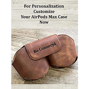 HARDISTON AirPods Max Case, Genuine Leather Handmade, Protective Premium Leather Ear Cup Covers, Soft-Slim Travel Carrying Case, Compatible for AirPods Max (Brown)