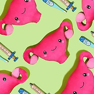 nerdbugs Uterus Plush - Who Put The Cuter-us in Uterus?- Get Well Gift/ Hysterectomy/ Endometriosis/ Gynecologist Education/ Surgeon Education, Health Education Gift/ Post Surgery Gift