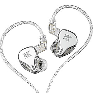 KZ DQ6 Wired Earbuds Noise Cancelling Earbuds with Microphone HiFi Bass Earphones with Detachable Tangle-Free Cable 2Pin (Silver)
