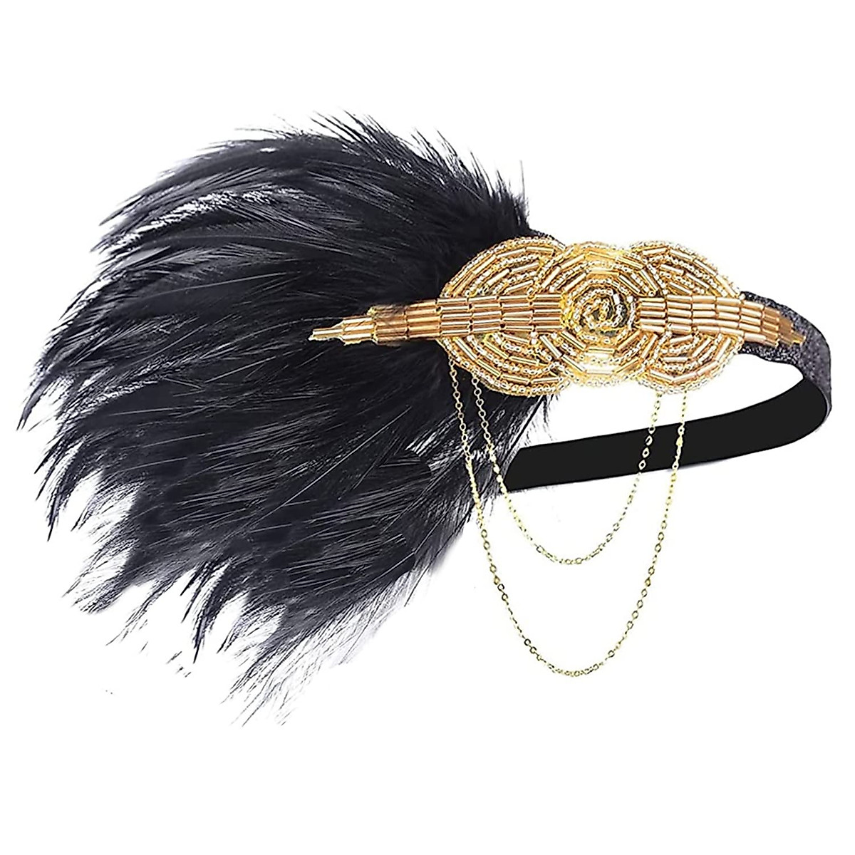 ZeroShop 1920s Accessories for Women, Roaring 20s Flapper Headband, Harlem Nights Great Gatsby Speakeasy Costume for Women Halloween,40