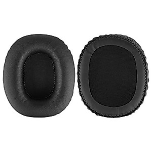 Geekria QuickFit Protein Leather Replacement Ear Pads for Marshall Monitor Headphones Ear Cushions, Headset Earpads, Ear Cups Repair Parts (Black)