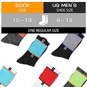 COOPLUS Mens 5 Pairs Hiking Crew Socks Athletic Cushioned breathable Trekking Socks Multi Performance