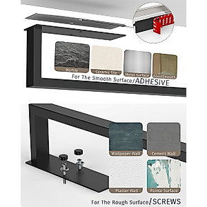 WZKALY Paper Towel Holder, SUS304 Stainless Steel Under Cabinet Paper Towel Bar, Self Adhesive or Wall Mount, Paper Towel Roll Rack for Kitchen and Bathroom (Black)